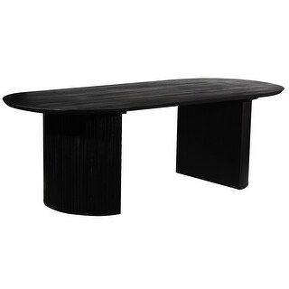 Porter Designs Coburg Contemporary Solid Mango Wood Dining Table, Black ...