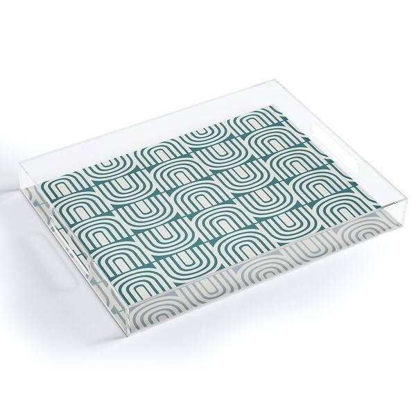 Heather Dutton Refraction Rainbow Teal Acrylic Tray - Bed Bath & Beyond ...