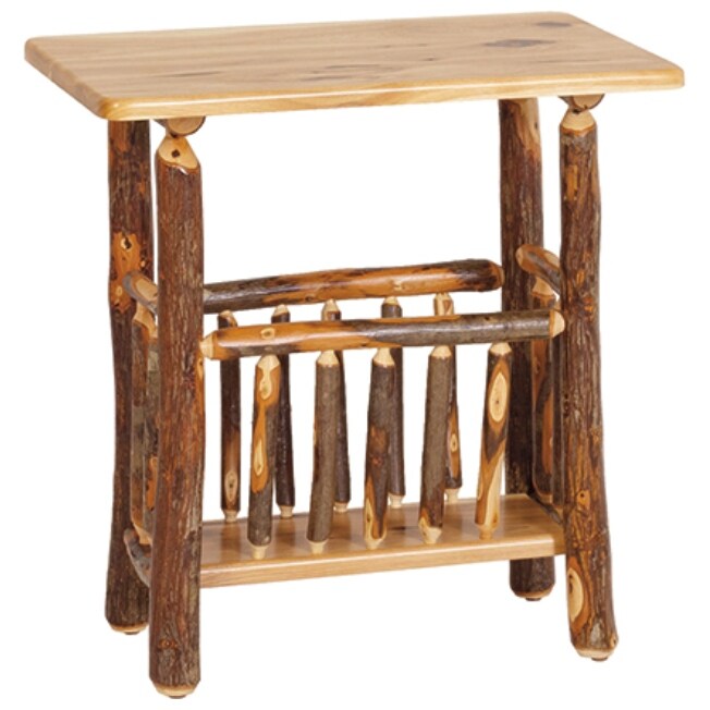 Hickory Log Pedestal Round End Table - On Sale - Bed Bath & Beyond ...