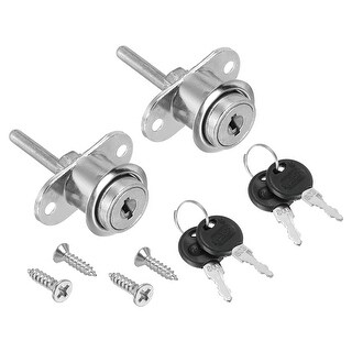 19mm Drawer Locks, 2 Pack Zinc Alloy Nickel Plated Drawer Lock, Silver ...