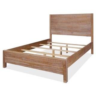 FarmHome Rustic Solid Pine Platform Bed in Queen Size - Bed Bath ...