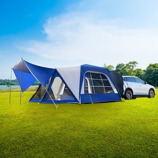 Large Car Camping Tent with Screen House and Porch, SUV Tailgate Tent ...