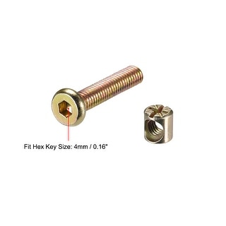 M6x30mm Furniture Bolts Nut Set Hex Socket Screw w Barrel Nuts 10 Sets ...