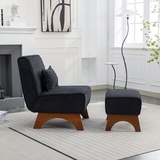 29.13" Wide Accent Chair with Ottoman lounge Armless chair Upholstered ...