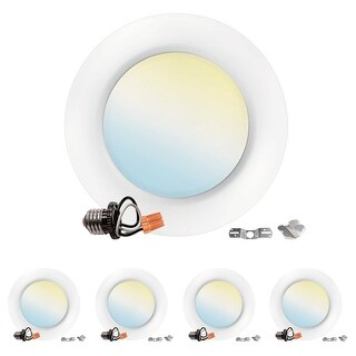 Luxrite 4 Inch LED Disk Lights, 10W, 5CCT 2700K-5000K, 600LM, Dimmable ...