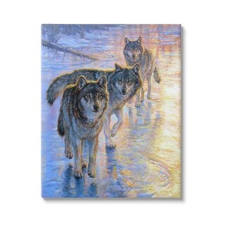 Stupell Sunlit Wolf Trio Painting Canvas Wall Art by Beth Hoselton - On ...