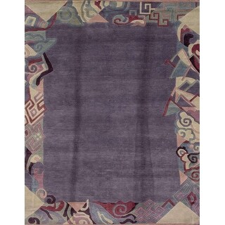 Ahgly Company Machine Washable Abstract Rose Dust Purple Area Rugs ...