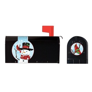 Snowman Mailbox Saddle with Magnetic Mailbox Door Decor Set - Multi ...
