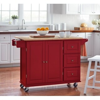 Simple Living 3-drawer Drop Leaf Kitchen Cart - On Sale - Bed Bath ...