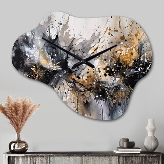 Grey Gold Delicate Abstract Brushstrokes III - Abstract Marble Large ...