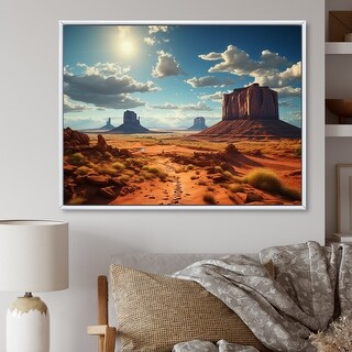 Designart "USA Monument Valley Magic" USA Framed Canvas Print - Bed ...