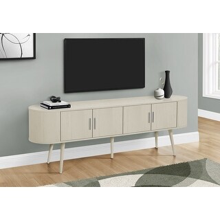 72-Inch TV Console, Contemporary Style, Antique White Finish, Mid ...