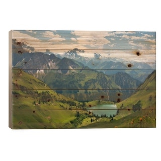 Swiss Alps Spring Mountain Landscape Print On Wood by Unknown Artist ...
