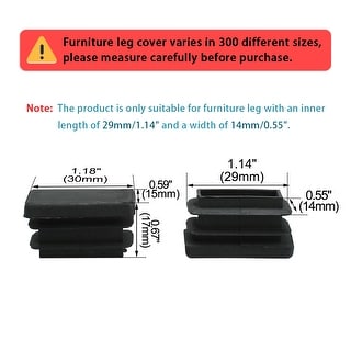 15pcs Plastic Rectangle Ribbed Tube Inserts End Cap Floor Protector ...