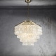CraftHome 6-Light Vintage Coastal Natural Capiz Shell Tierd Chandelier ...