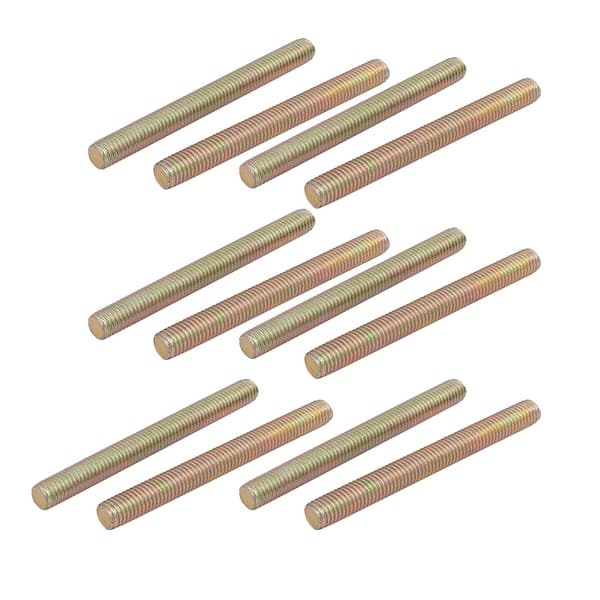 M8 Thread Dia 80mm Length Zinc Plated Fully Threaded Rod 12pcs - Brass ...