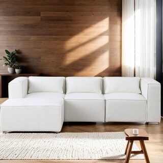 Elegant L-Shaped Modular Sofa Set with Solid Wood Frame and Easy ...