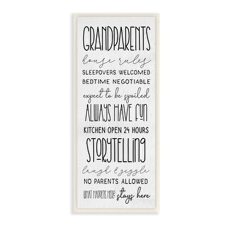 Stupell Grandparents House Rules Fun Rustic Family Sign Wood Wall Art ...