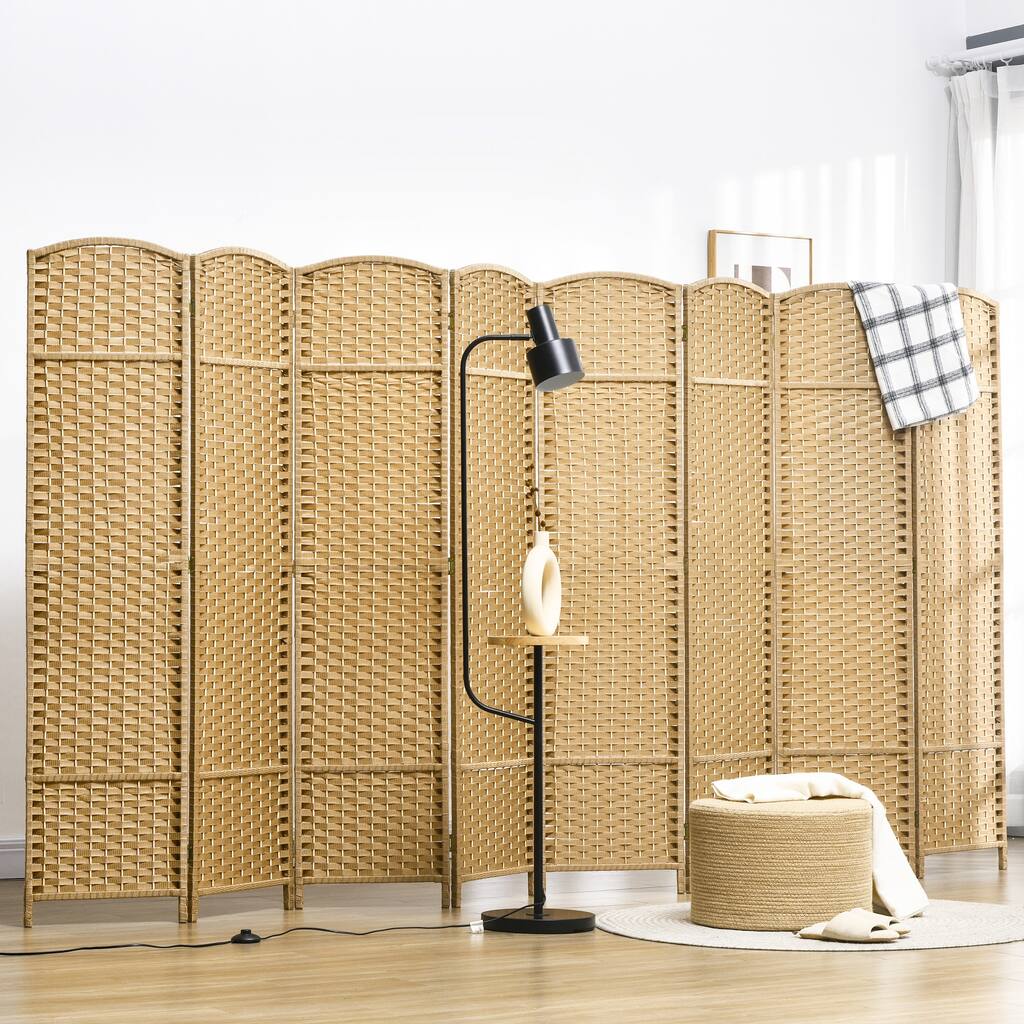 HOMCOM Panel Room Divider, 5.6 Ft Tall Folding Privacy Screen, Wave ...