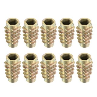 Threaded Insert Nuts Hex-Flush M6 Internal Threads 20mm Long 10pcs ...