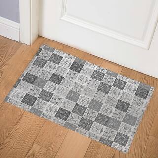 SCANDINAVIAN PATCHWORK GREYSCALE Doormat By Kavka Designs - Bed Bath ...