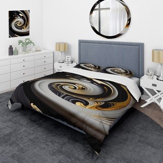 Designart "Gold And Black Stained Glass Spiral III" Gold Modern ...