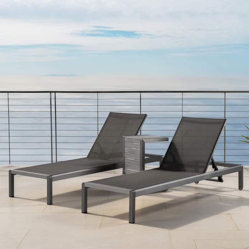Cape Coral Mesh/ Aluminum Outdoor Chaise Lounge (Set of 4) by ...