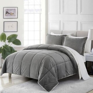 Luxurious Reversible Comforter Set - Plush Microfiber - Bed Bath ...