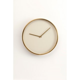 White w/Gold Simple Dial Clock Dia16" - Bed Bath & Beyond - 40840695