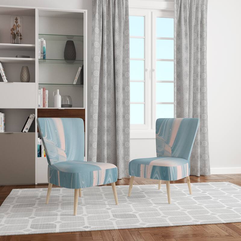 Designart "Abstract Water I" Upholstered Modern Accent Chair - Arm ...