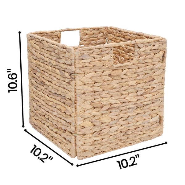 StorageWorks Water Hyacinth Storage Basket Natural Wicker Storage ...