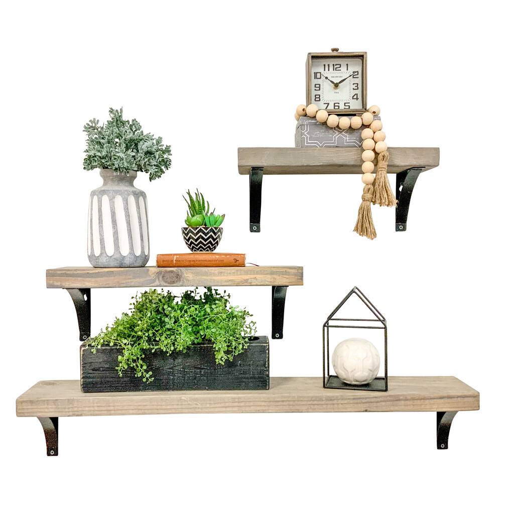 Industrial Grace Simple Shelves, 3-piece Set (16"/20"/36") - Overstock ...