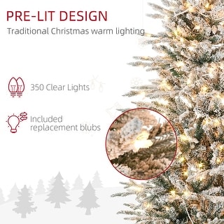 7.5ft Artificial Christmas Tree with Clear Lights and Flame-Retardant ...