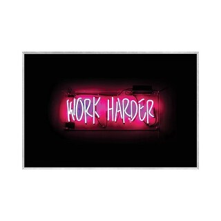 iCanvas "Work Harder Neon" by Ink & Drop Framed - Bed Bath & Beyond ...