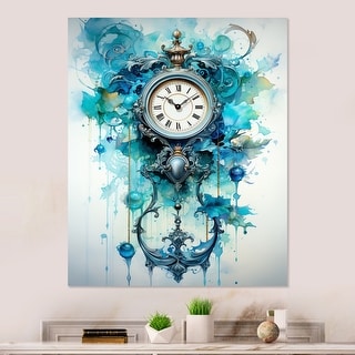 Designart "Clock Time In Motion I" Watches Metal Wall Art - Bed Bath ...