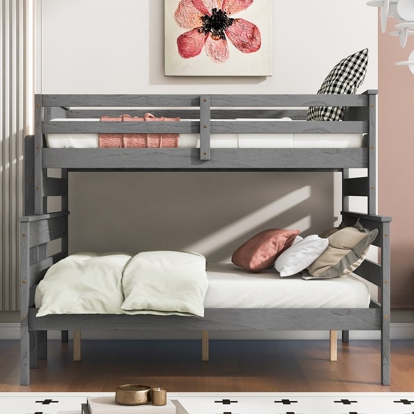 Harper&Bright Designs Detachable Twin over Full Bunk Bed with ...