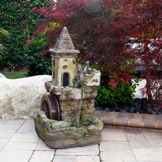 Outdoor Fairy Castle Waterwheel Tiered Fountain - Bed Bath & Beyond ...
