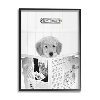 Stupell Poop Deck Bathroom Dog Framed Giclee Art Design by Leah ...