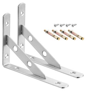 Shelf Brackets, 2Pcs Stainless Steel Solid Triangle Bracket, 3mm Thick ...