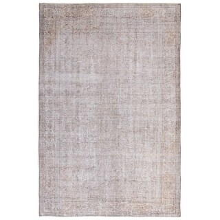 ECARPETGALLERY Hand-knotted Color Transition Light Grey Wool Rug - 5'7 ...