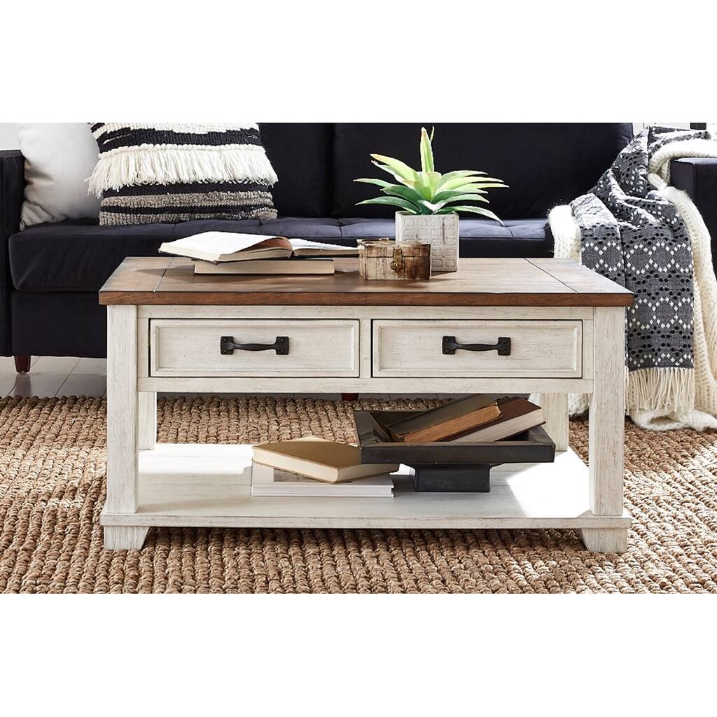 The Gray Barn Wood Two-tone Small Cocktail Table - Overstock - 30951839