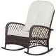 Outdoor Wicker Rocking Chair With Wide Seat, Thick, Soft Cushion ...