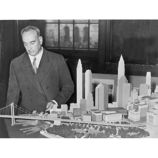New York City Park Commissioner Robert Moses With Model Of Proposed ...