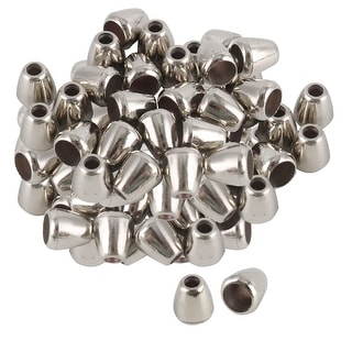 100pcs Bell End Stoppers Cord Rope Lock Lanyard Fastener Silver Tone ...