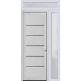 Exterior Prehung Metal-Plastic Door Manux 8415 White Silk Side & Top ...
