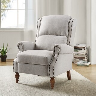 Terri Classic Cutaway Arms with Nailheads Manual Recliner for Living ...