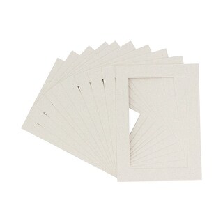Pack of TEN 6x10 Mats Bevel Cut for 4x8 Photos - Acid Free Oyster Shell ...