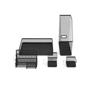 TRU RED 5-Piece Matte Black Wire Mesh Organizer Set - Bed Bath & Beyond ...