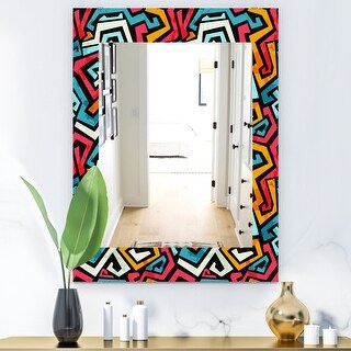 Designart 'Bright Graffiti Pattern With Grunge Effect' Modern Mirror ...