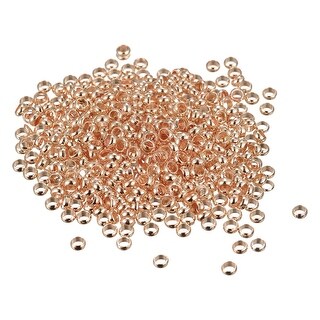 500Pcs 4mm Round Crimp Beads Jewelry Making Crimp End Spacer Bead, Rose ...